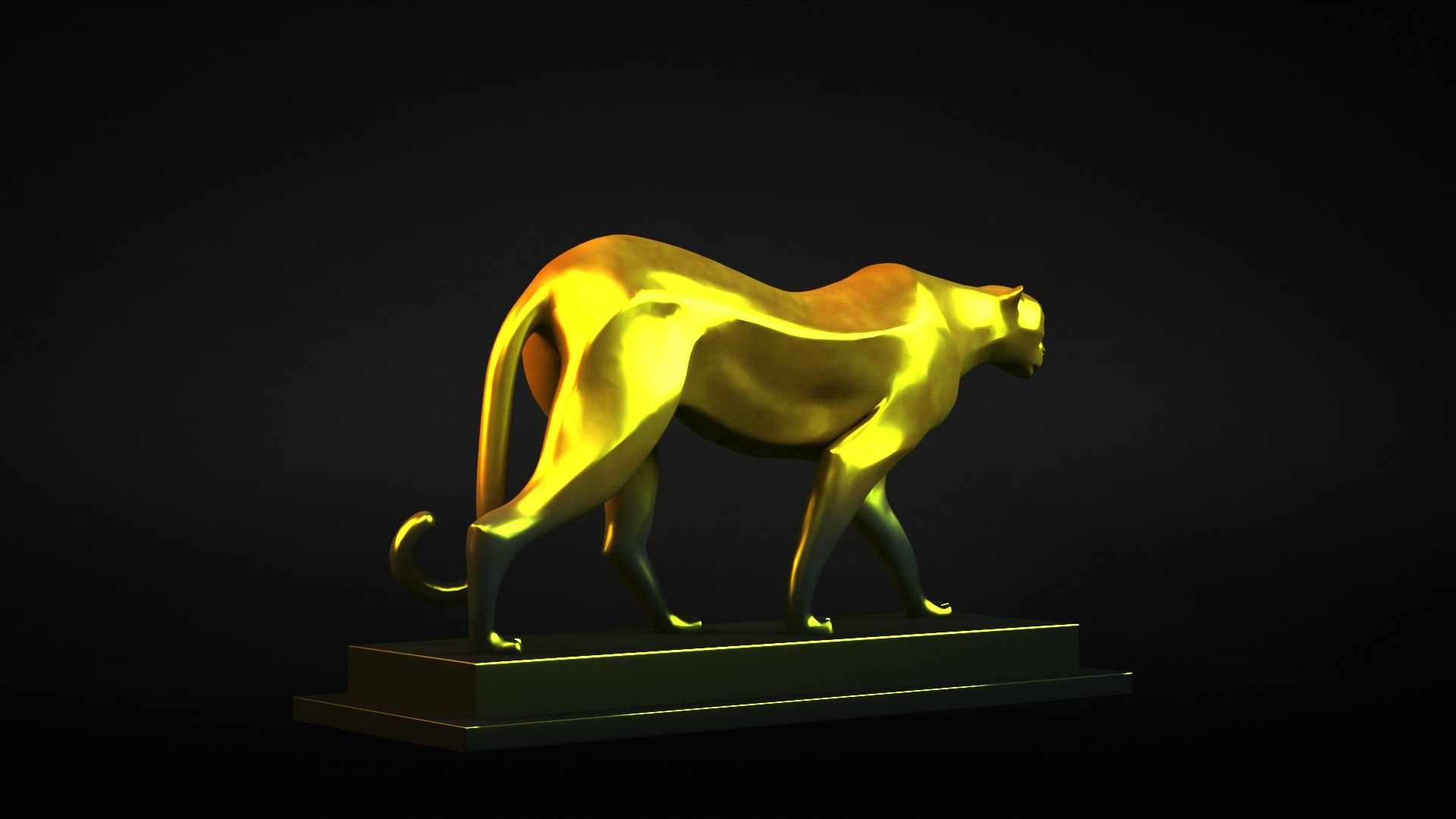 3D Leopard Statue Figurine Sculpture Modern Art Tiger Abstract Original ...