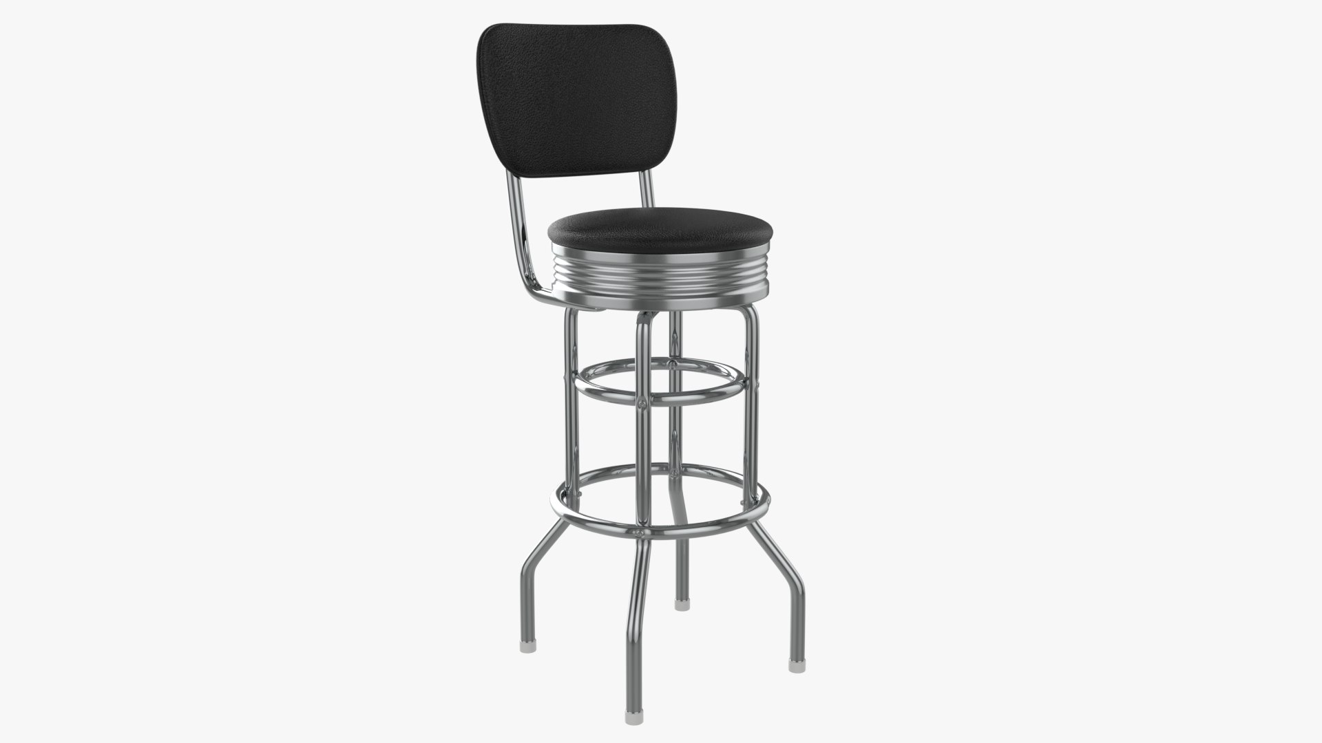 Retro Bar Stool With Back 3D - TurboSquid 1815177