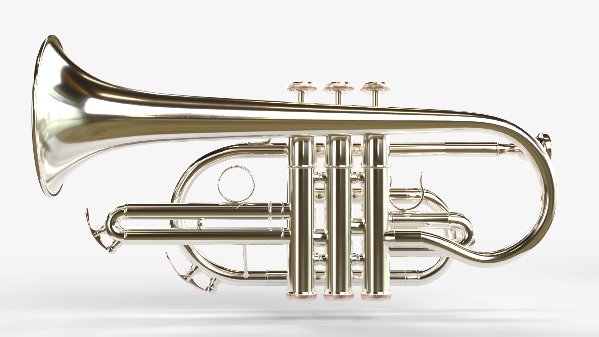 Cornet Three Types Of Materials Brass Copper And Silver 3D - TurboSquid ...