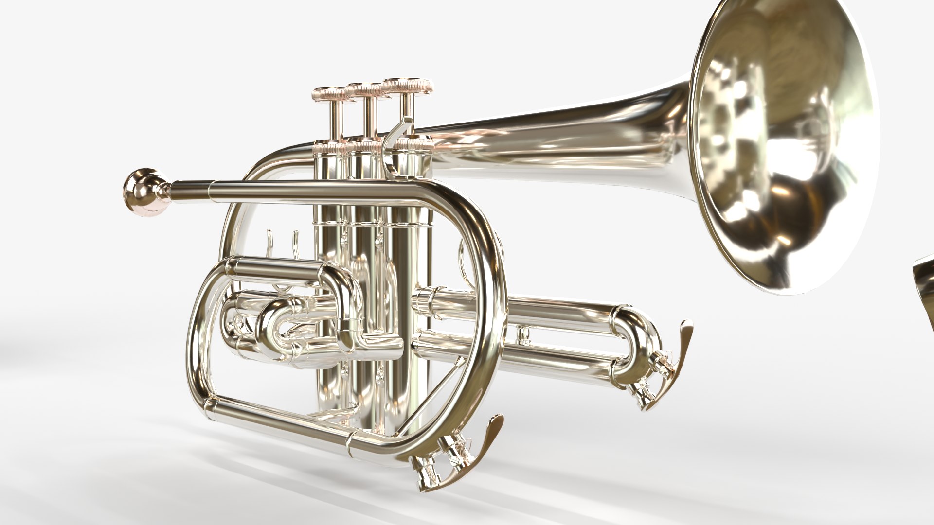 Cornet Three Types Of Materials Brass Copper And Silver 3D - TurboSquid ...