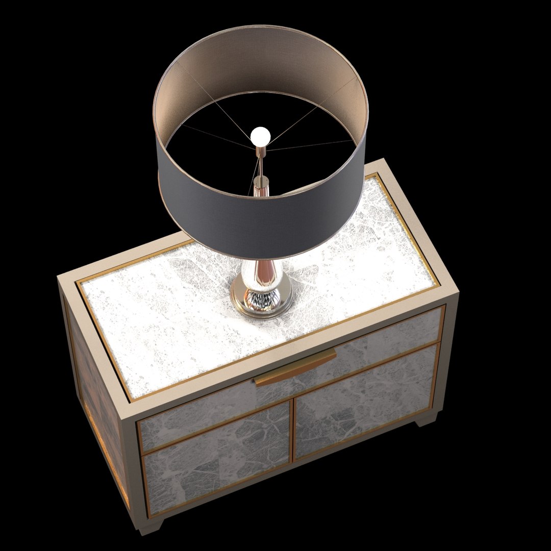 Bedside Table Lamp 3d Model