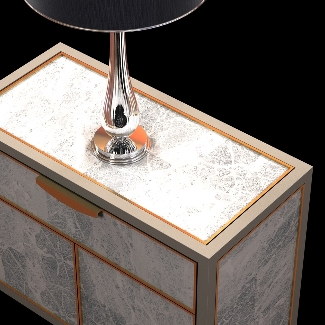 Bedside Table Lamp 3d Model