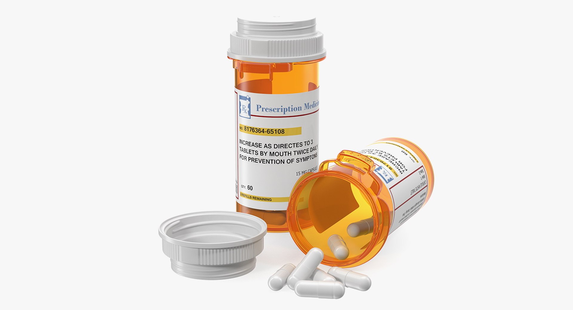 Pill bottle set model - TurboSquid 1378729