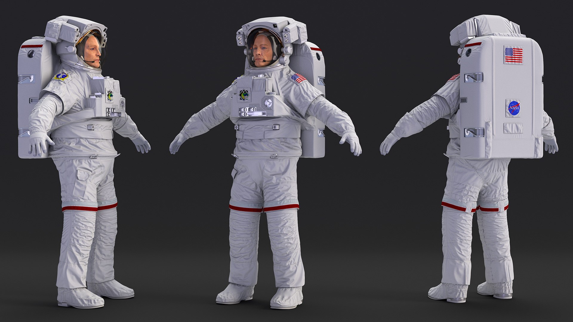 Astronaut Wearing Extravehicular Mobility Unit 3D Model - TurboSquid ...