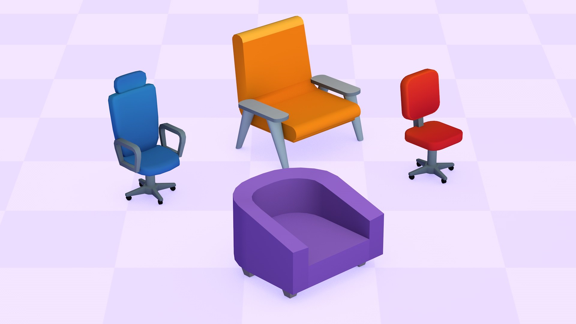 Low Poly - Chairs And Sofas 3D - TurboSquid 2328751