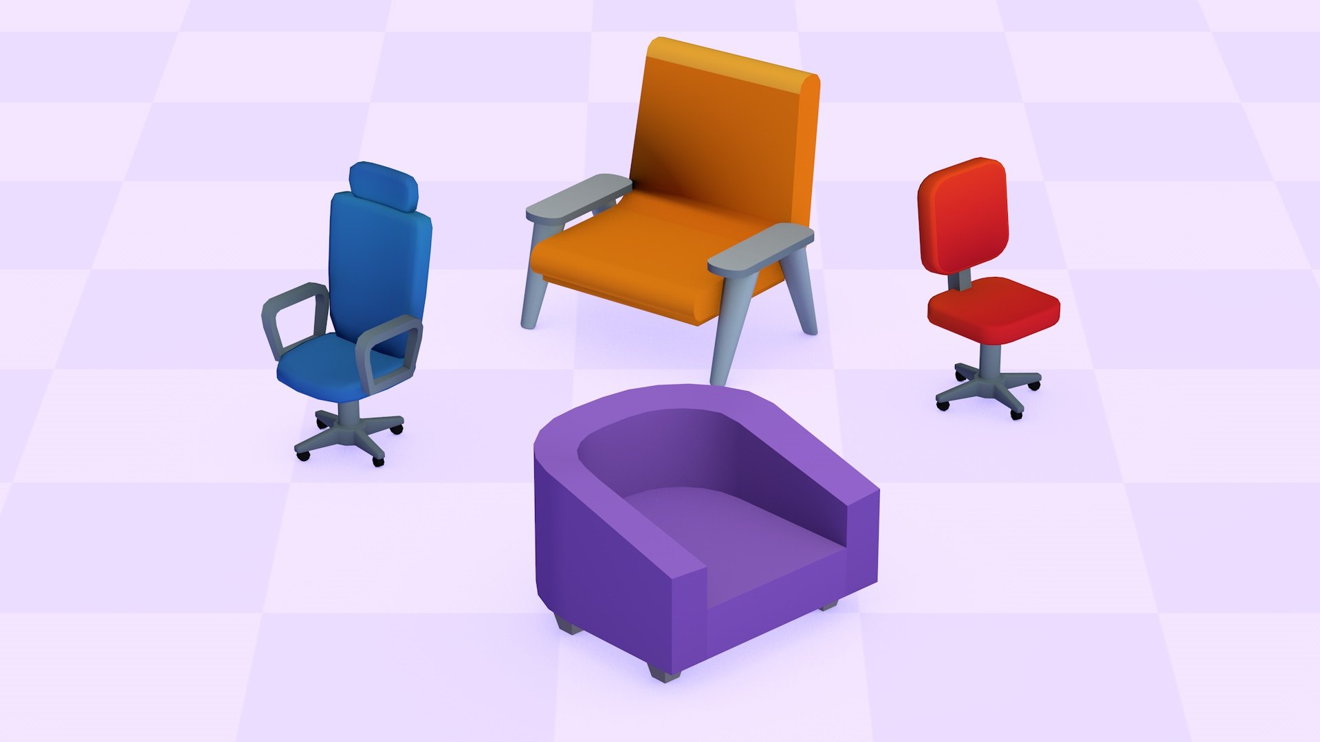 Low Poly - Chairs And Sofas 3D - TurboSquid 2328751