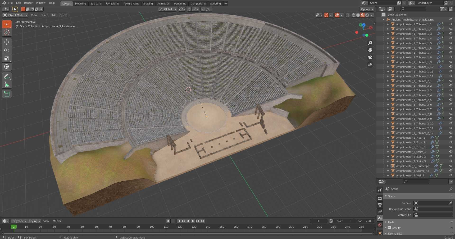 3D Model Ancient Amphitheater Of Epidaurus - TurboSquid 2283338