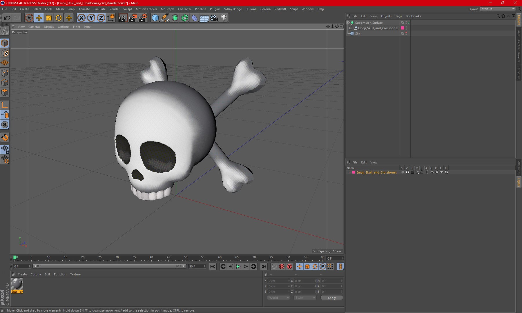Emoji Skull And Crossbones 3D Model - TurboSquid 2240520
