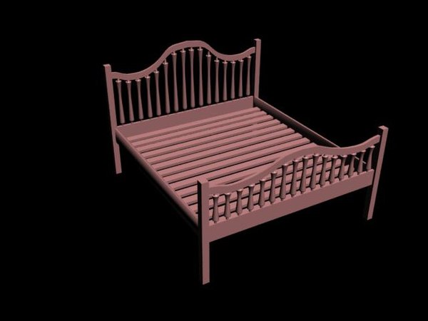 wooden bed 3d max