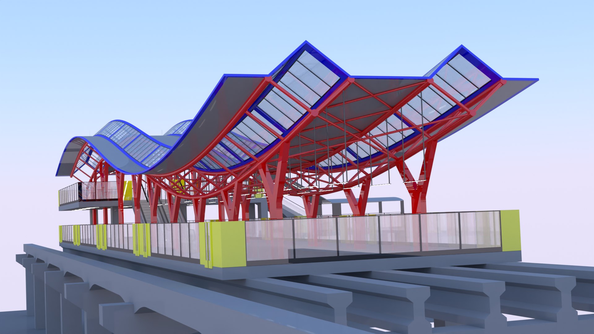 Monorail Station 2023 3D Model - TurboSquid 2095112