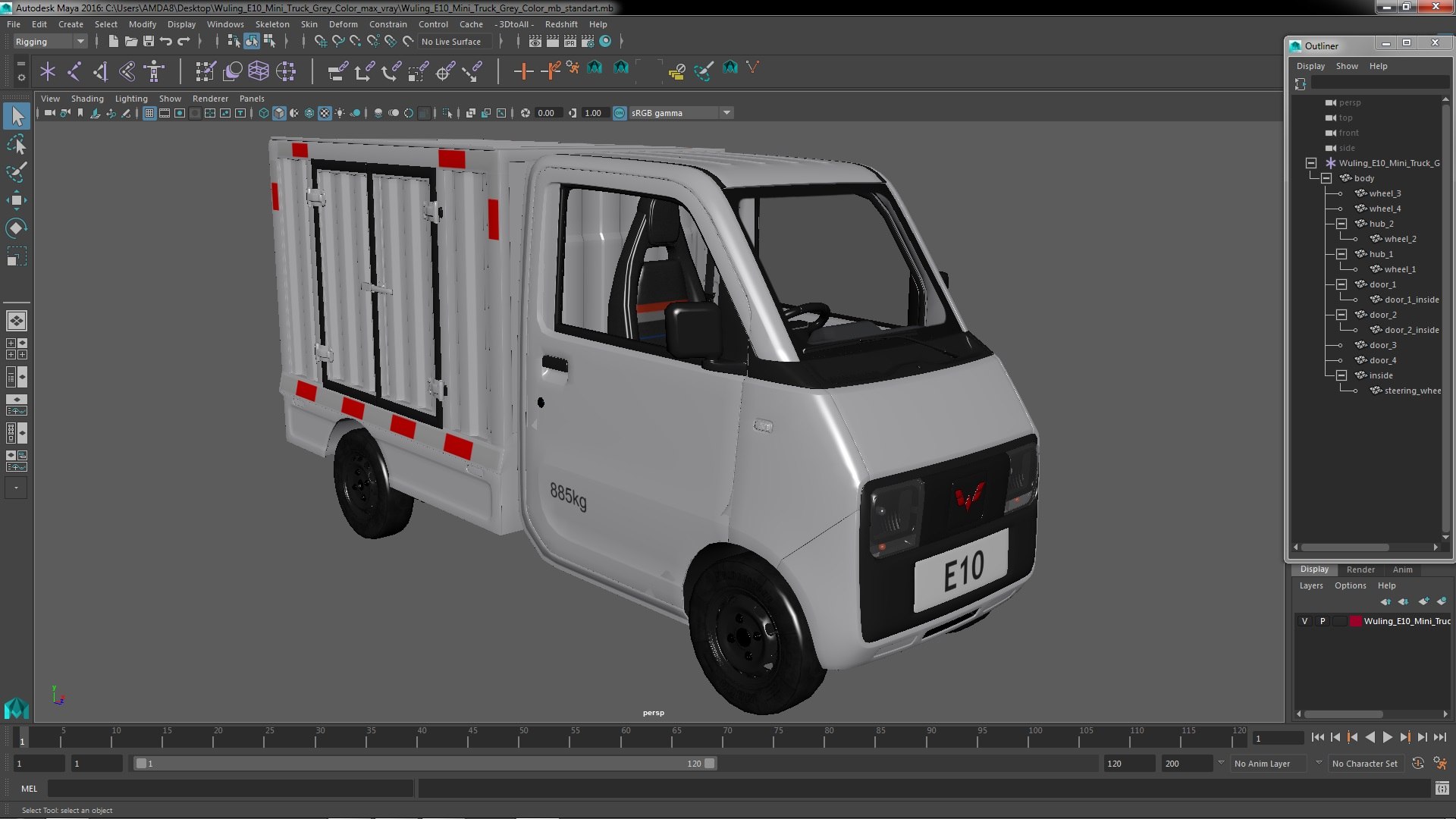 3D Wuling E10 Mini Truck Grey Color - TurboSquid 2157011