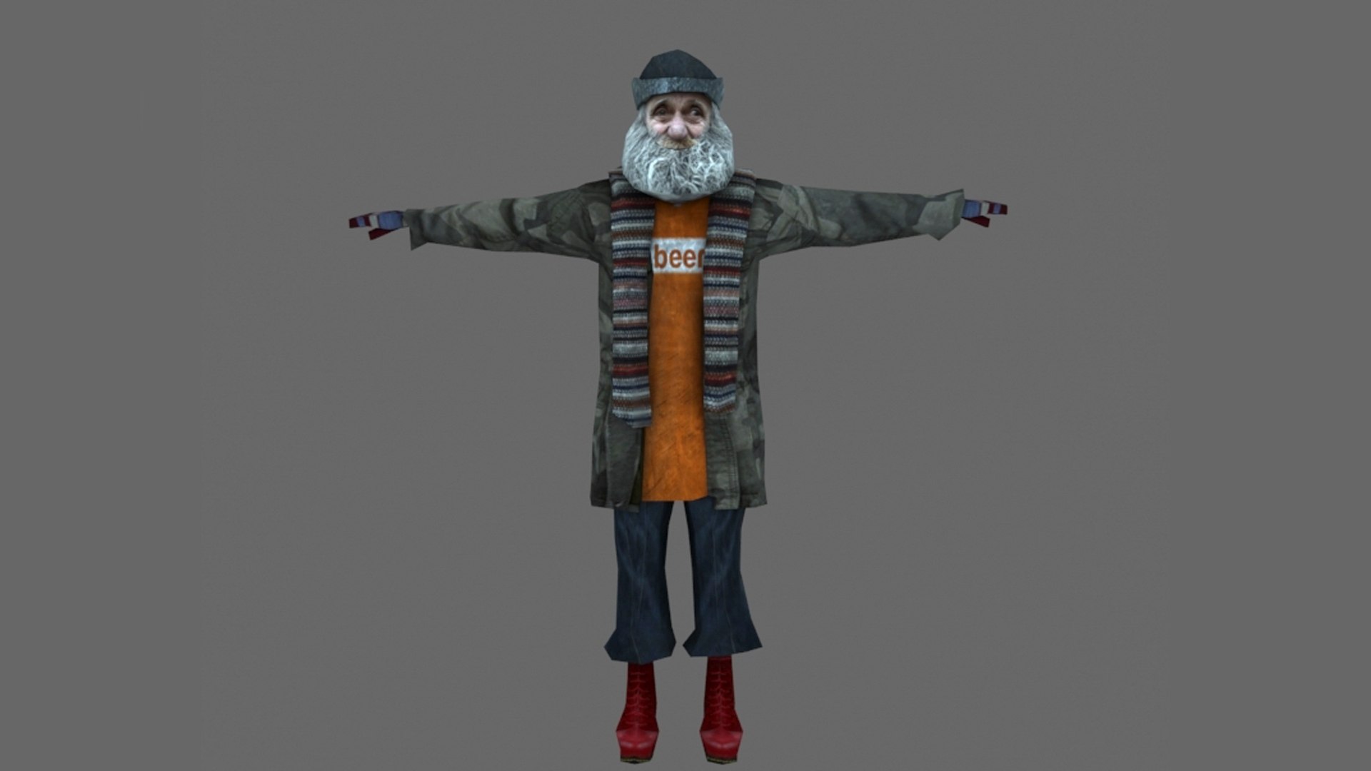 3D Low Poly Hobo Character Model - TurboSquid 1916321