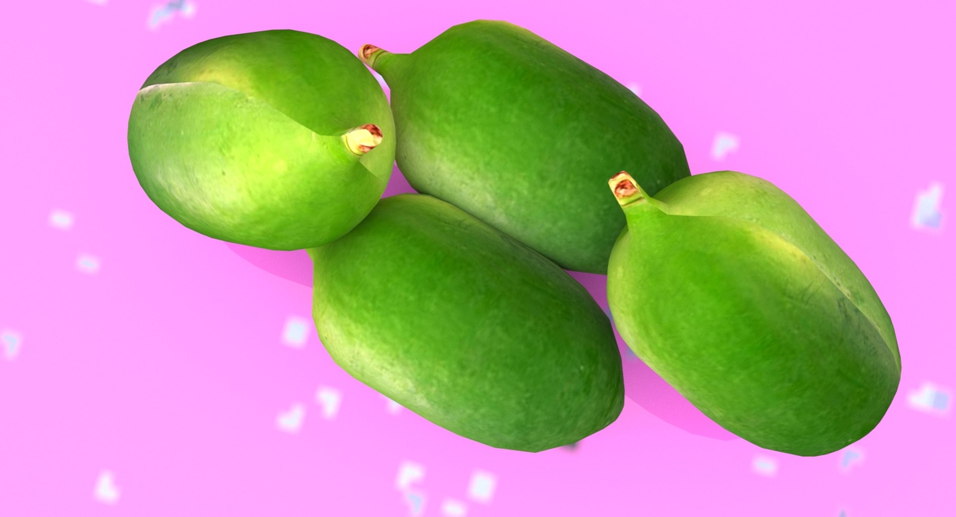 3D papaya fruit food model - TurboSquid 1520312