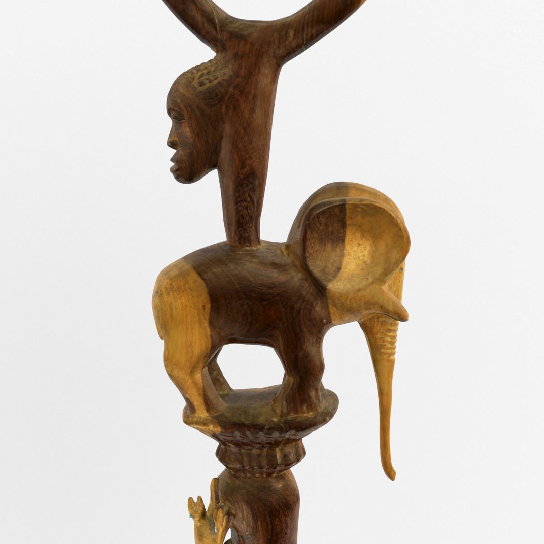 Wooden Baton Africa 3d Model
