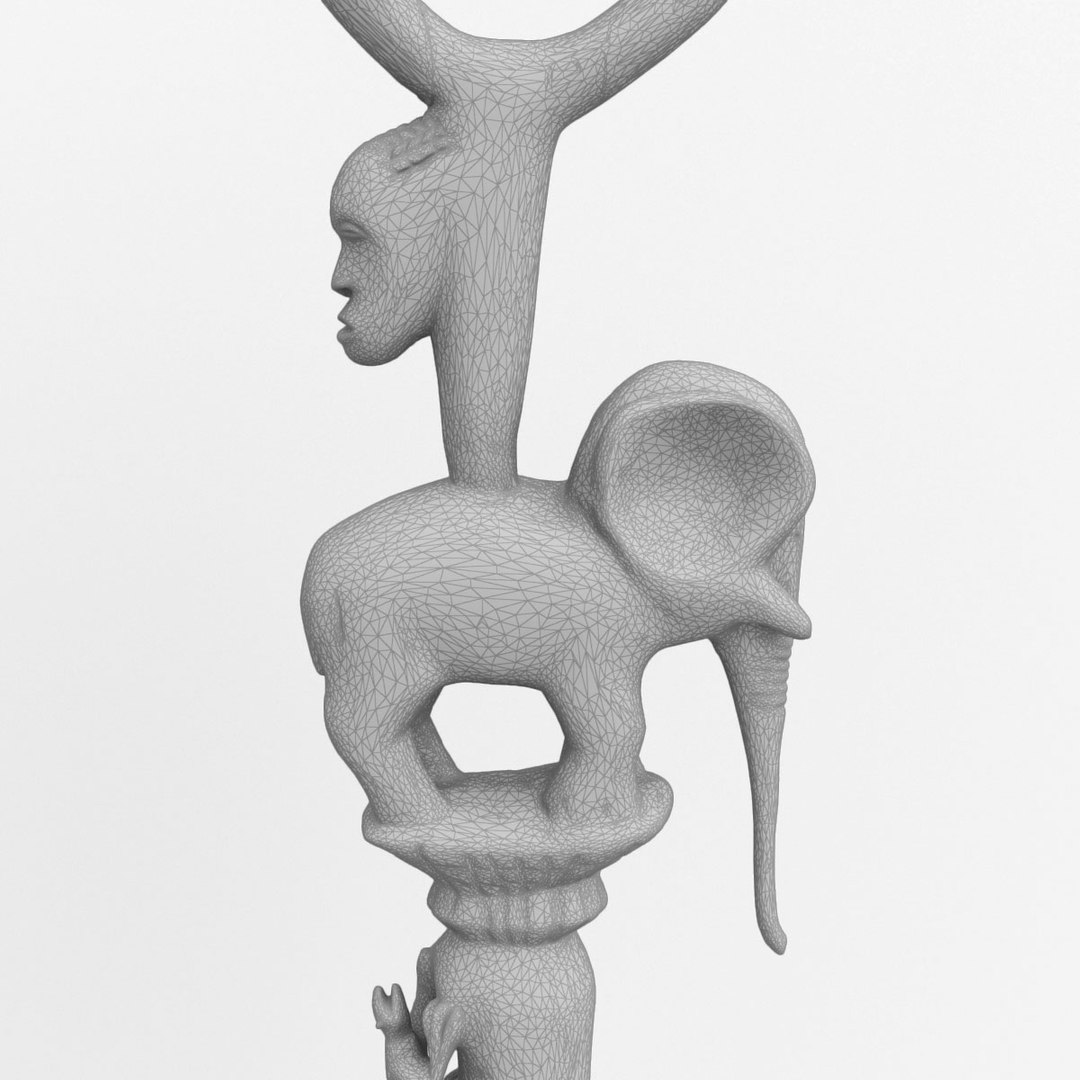 Wooden Baton Africa 3d Model