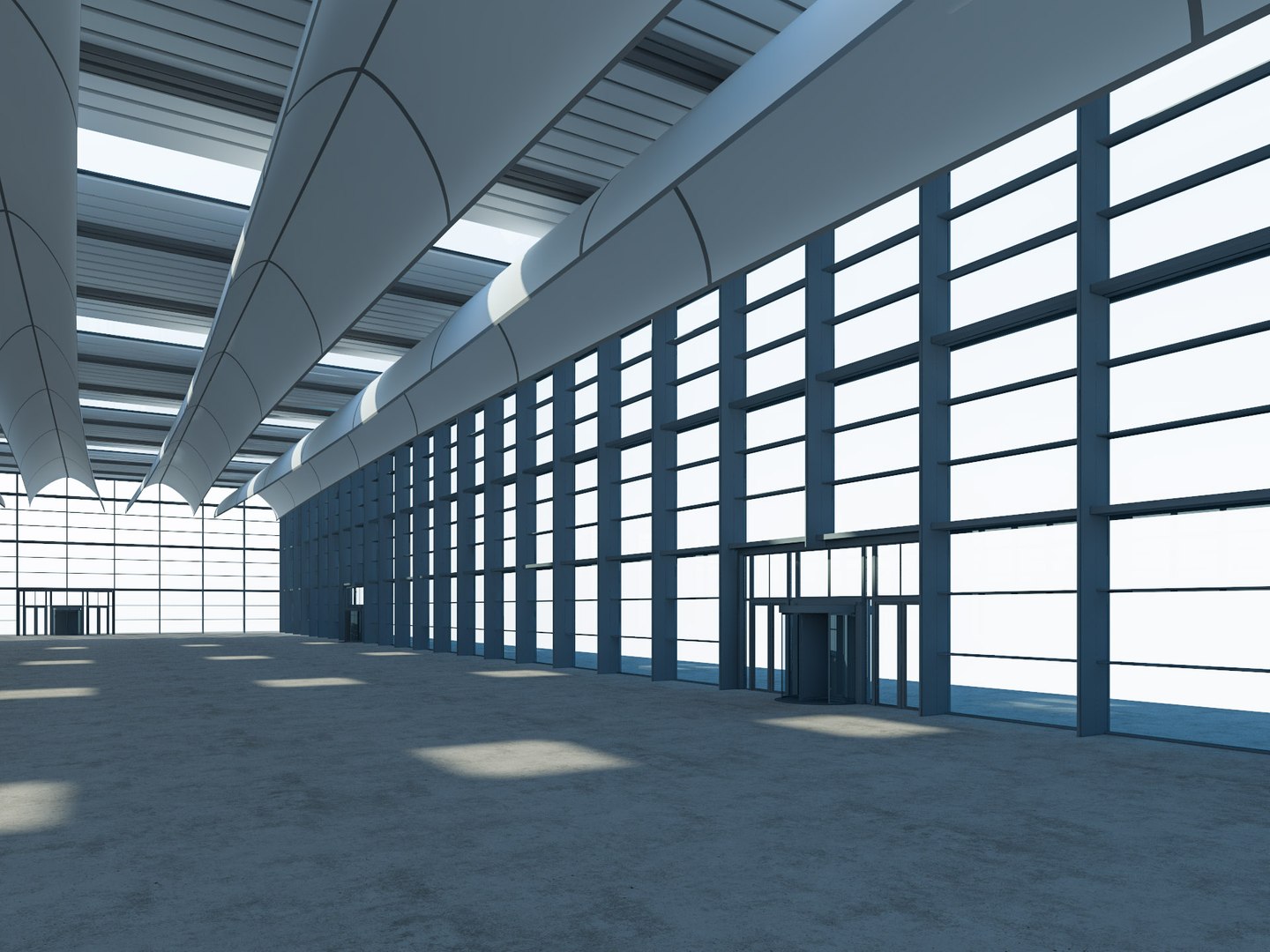 3D Exhibition Hall 22 Interior And Exterior Model - TurboSquid 2078915