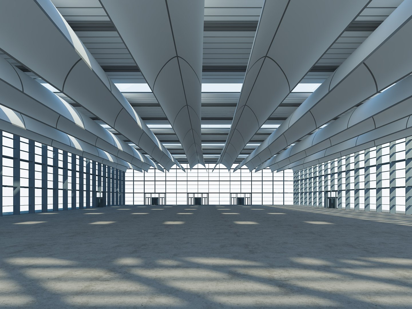 3D Exhibition Hall 22 Interior And Exterior Model - TurboSquid 2078915