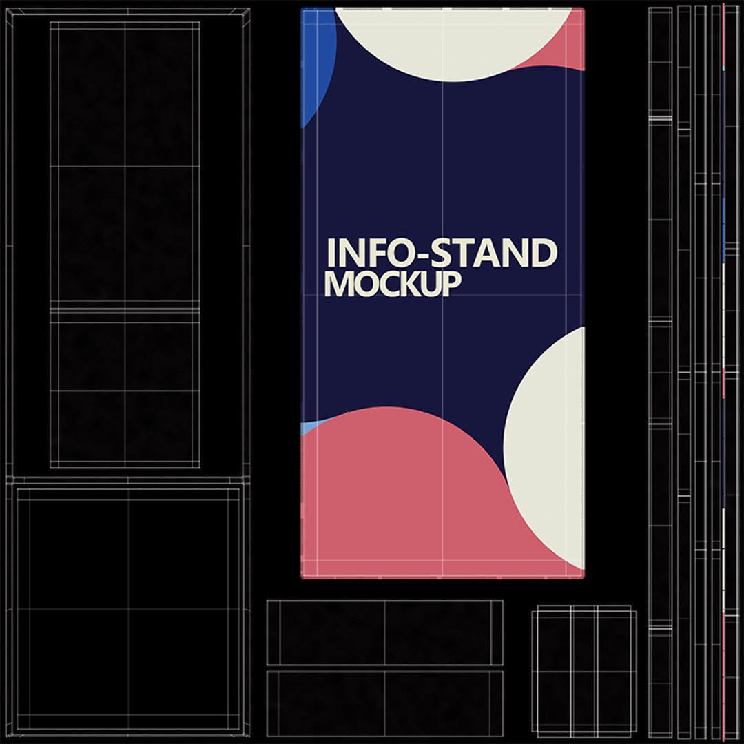 3D information stand - TurboSquid 1654471