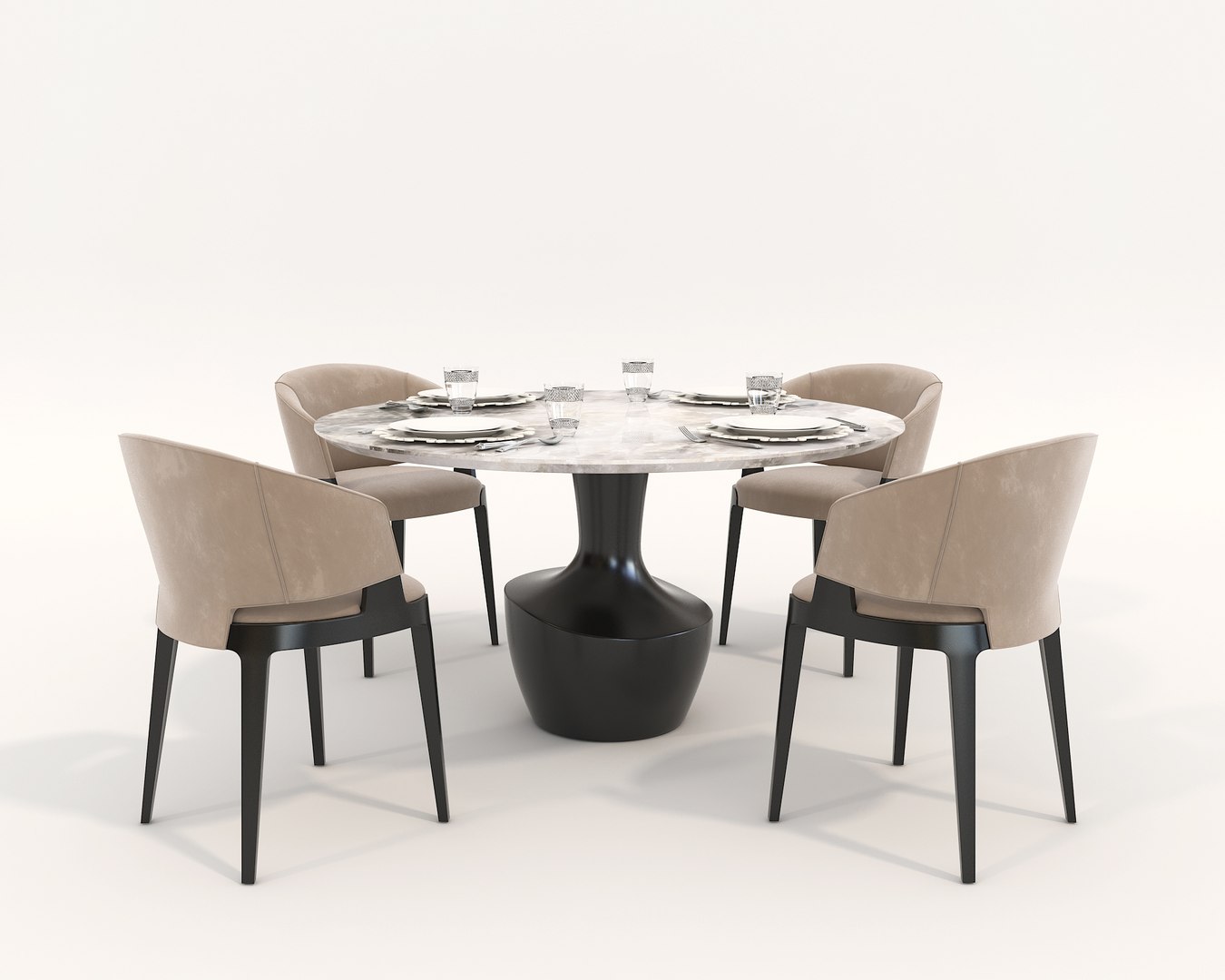 modelo 3d Juego de mesa y silla de diseño contemporáneo 17 - TurboSquid ...