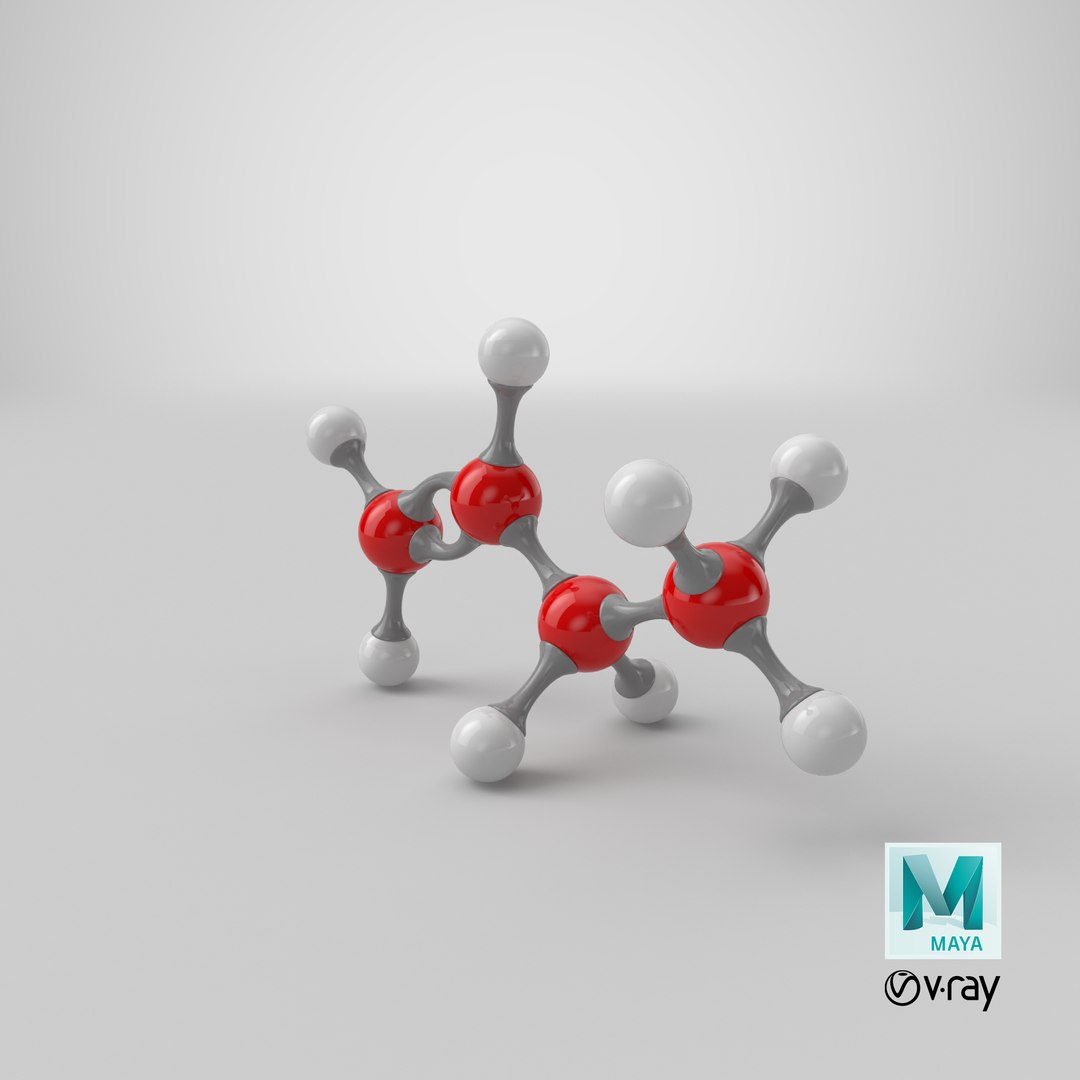 3D Butene Molecular Model - TurboSquid 1278504