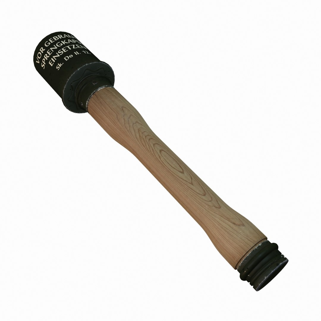 3d model of 24 stielhandgranate stick hand