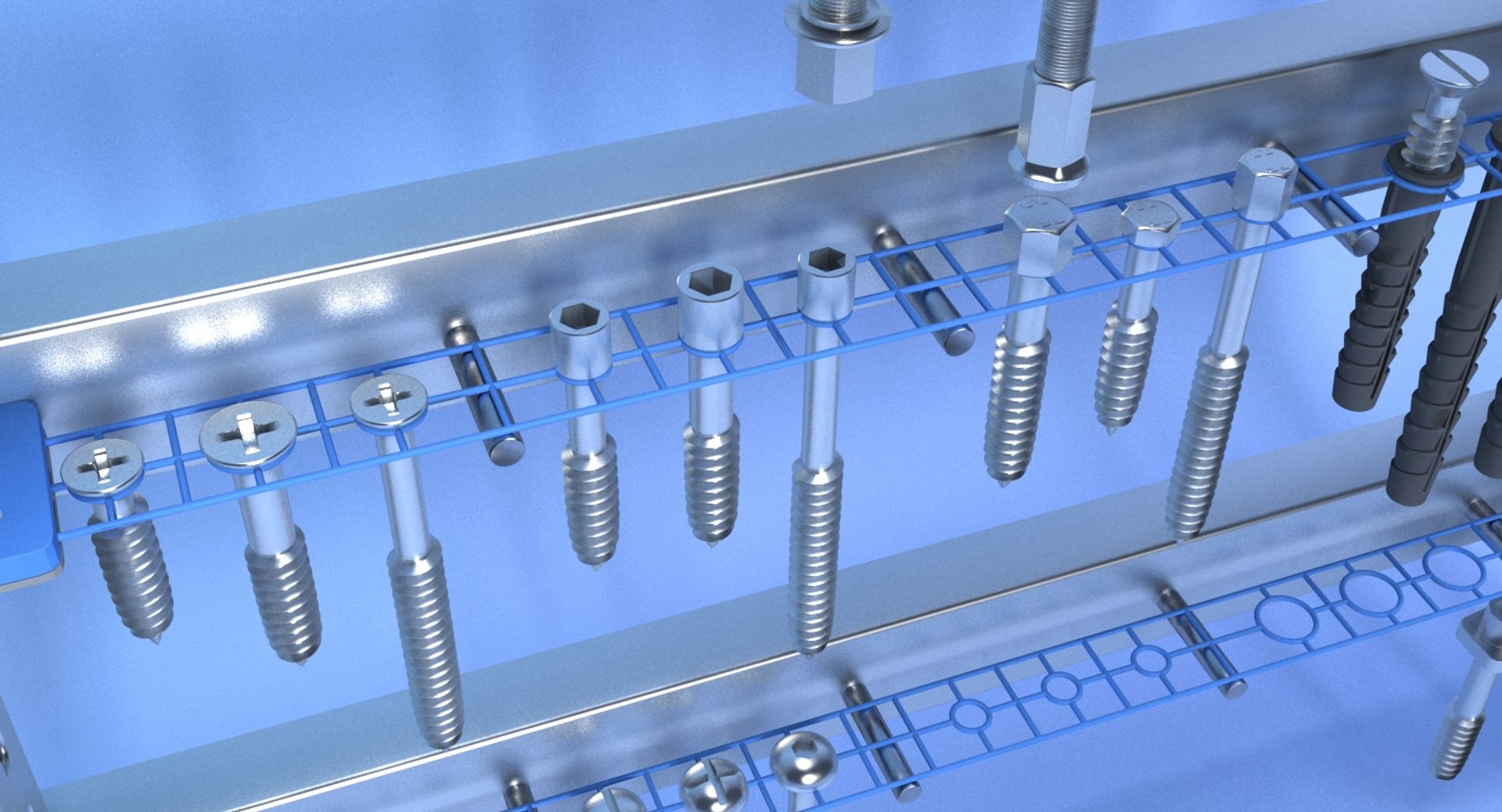 Bolts screws set 3D model - TurboSquid 1319031