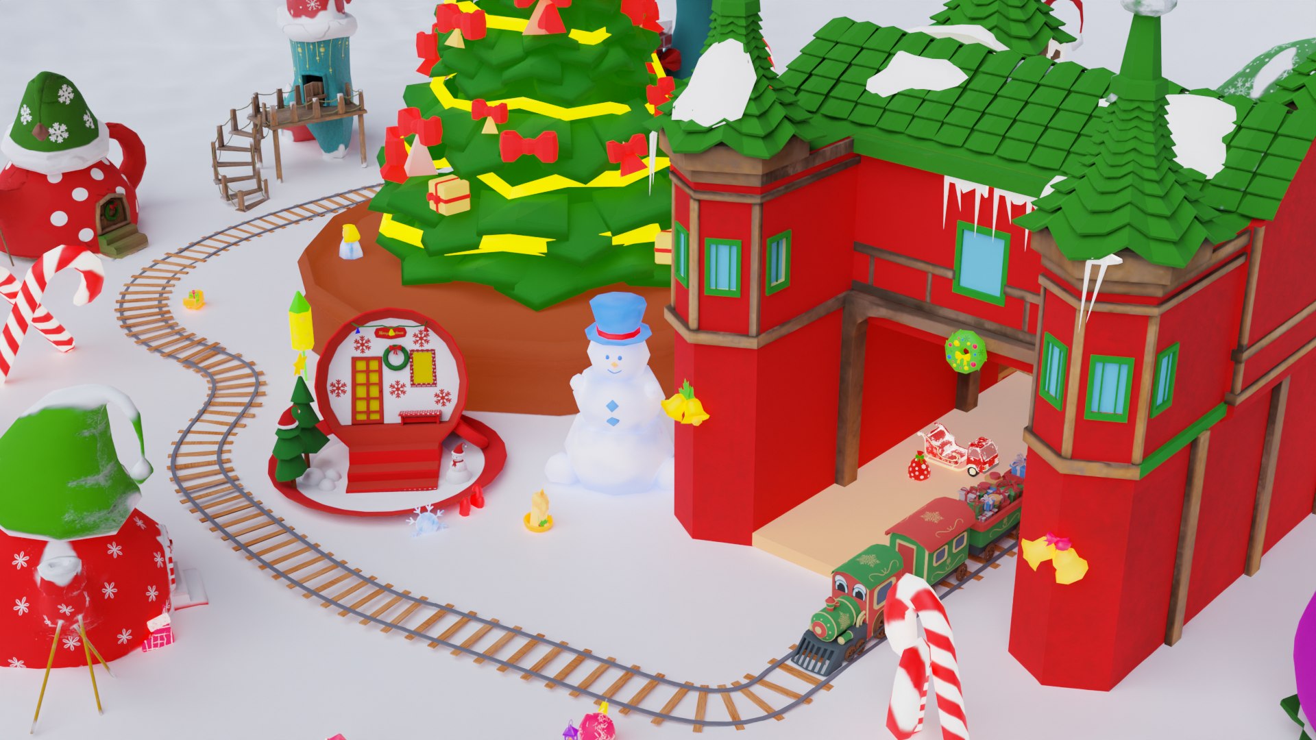 3D Christmas City Environment Pack Model - TurboSquid 1992367