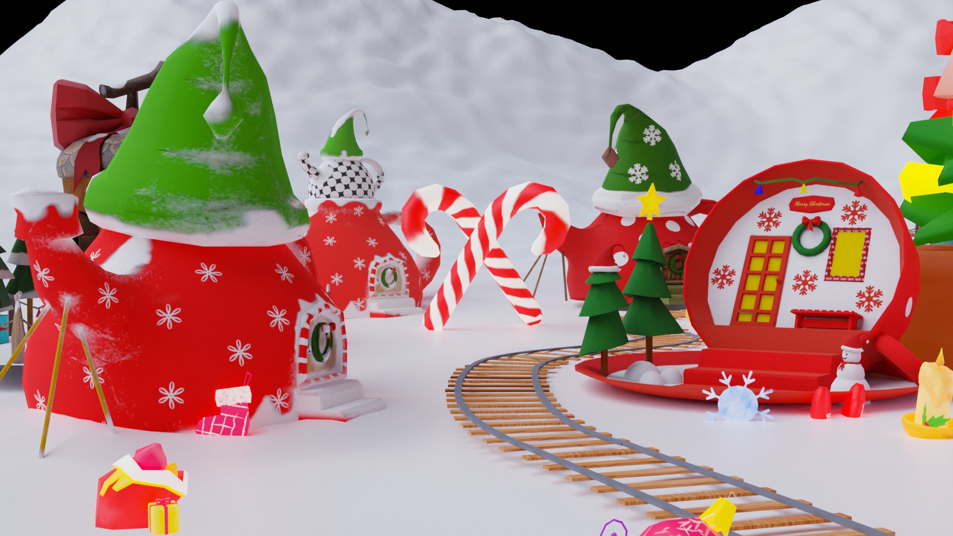 3D Christmas City Environment Pack Model - TurboSquid 1992367