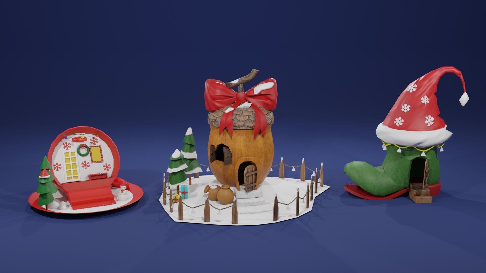 3D Christmas City Environment Pack Model - TurboSquid 1992367