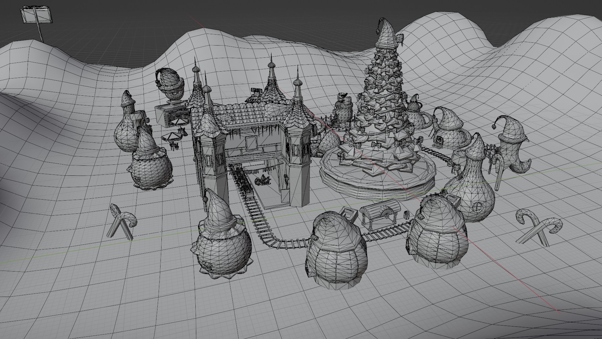 3D Christmas City Environment Pack Model - TurboSquid 1992367