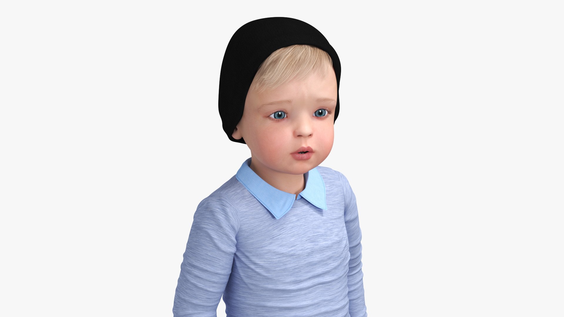 3D Child In Fall Clothes Standing Pose - TurboSquid 2269970