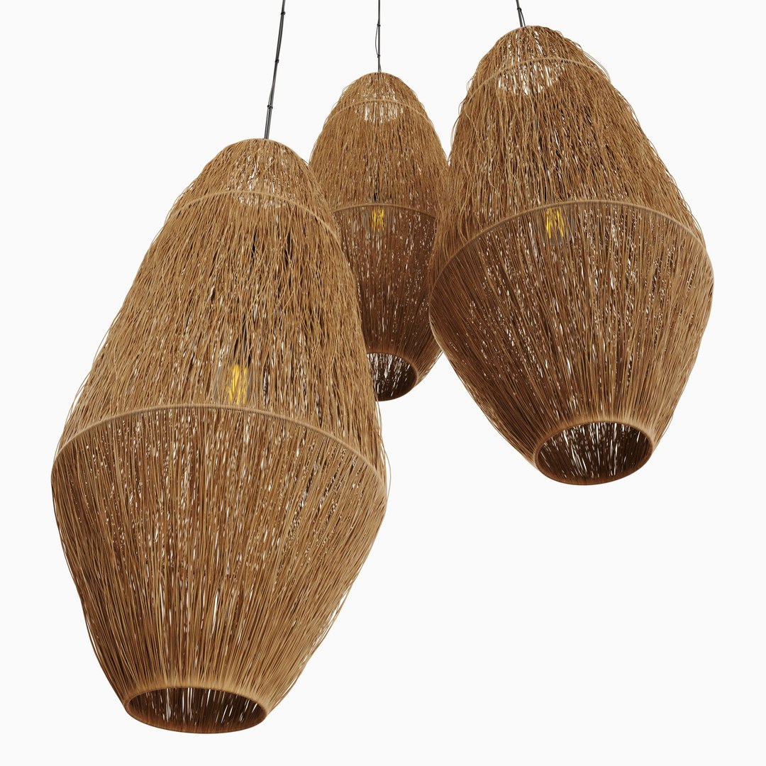 3D Model Lamp Wicker N38 - TurboSquid 2095793
