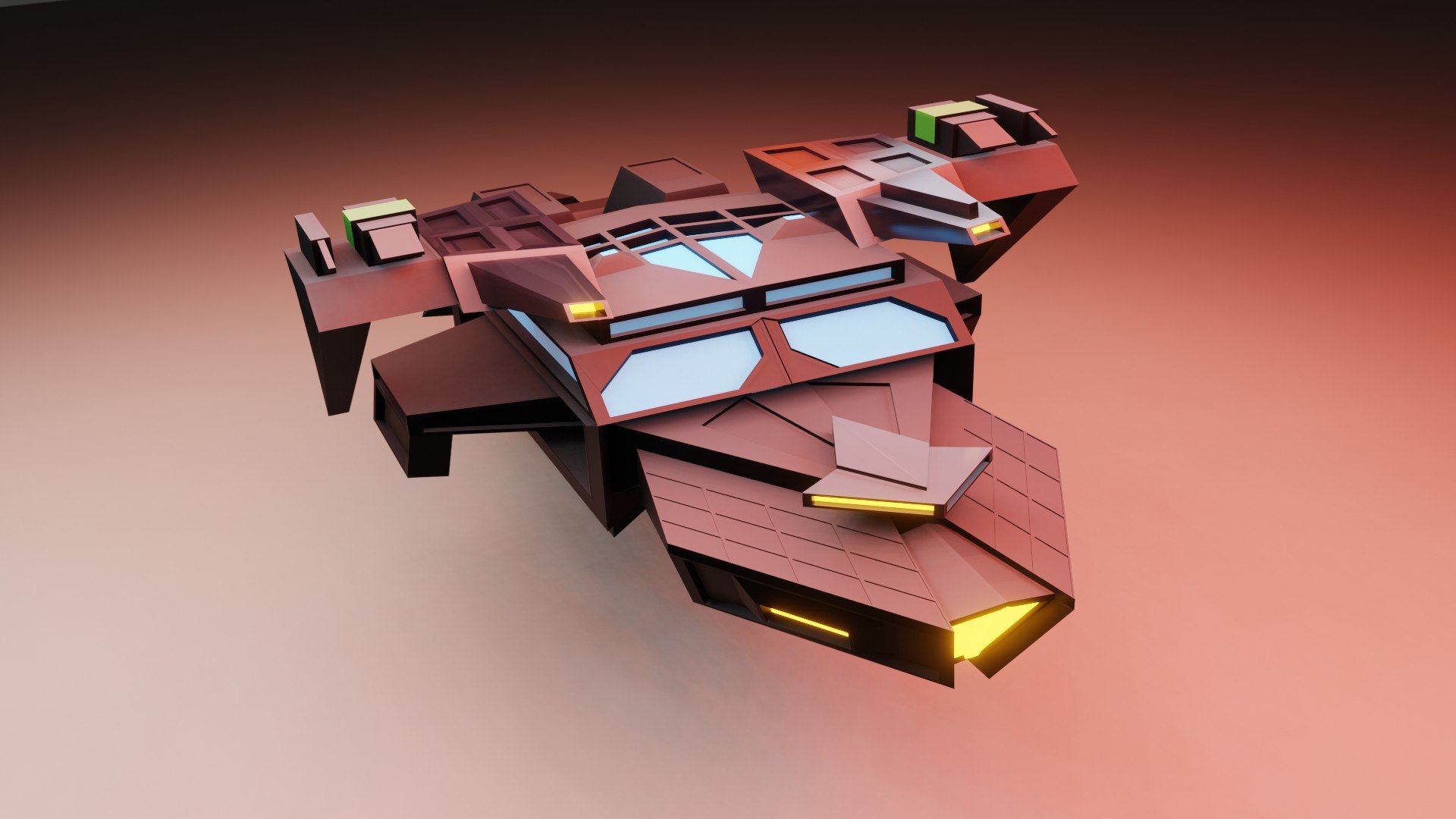 Free 3D Low Poly Battle Spaceship Model Free Blender Free - TurboSquid ...