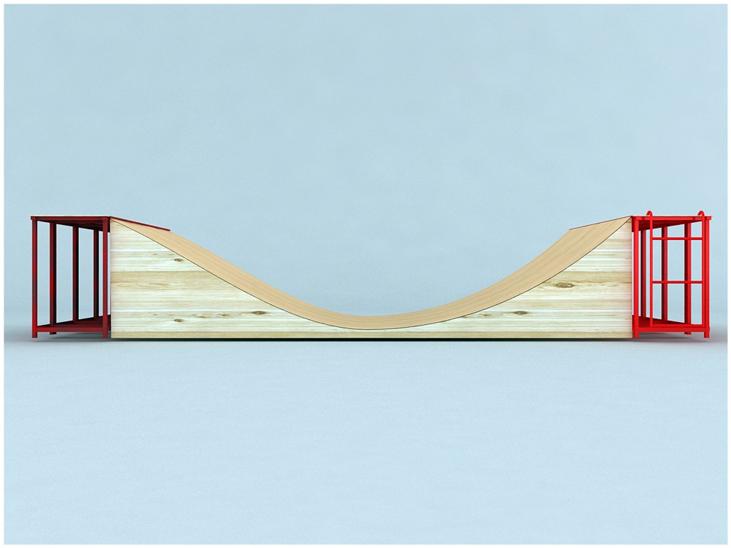 3d Model Skate Ramp - Half Pipe