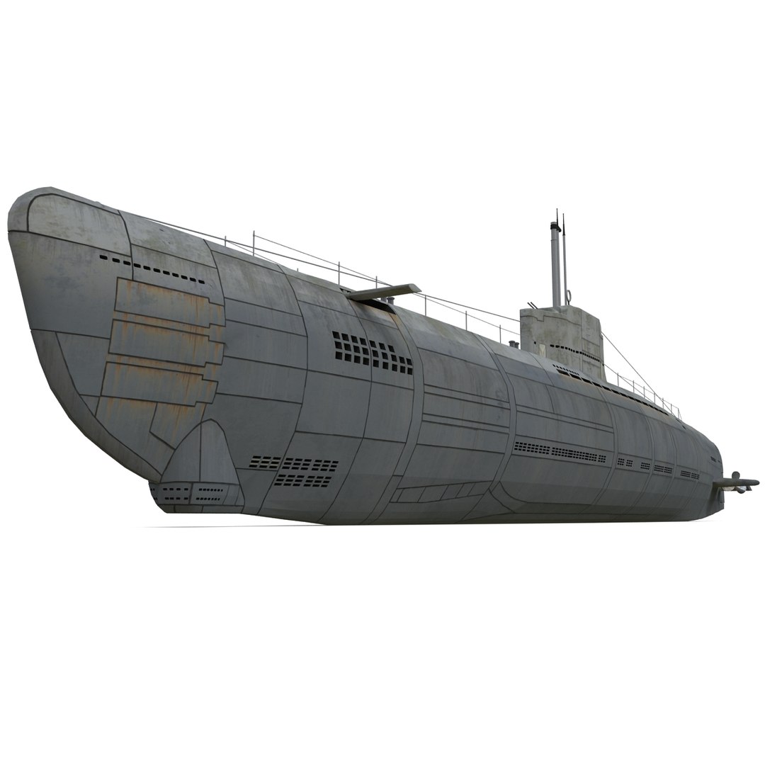 german submarine wilhelm bauer 3d obj