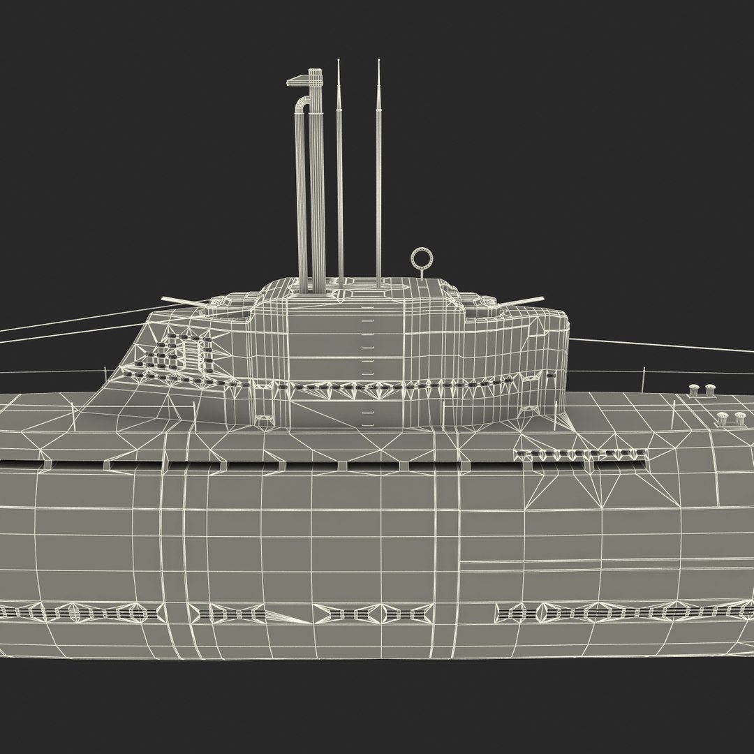german submarine wilhelm bauer 3d obj