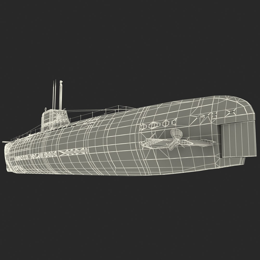 german submarine wilhelm bauer 3d obj