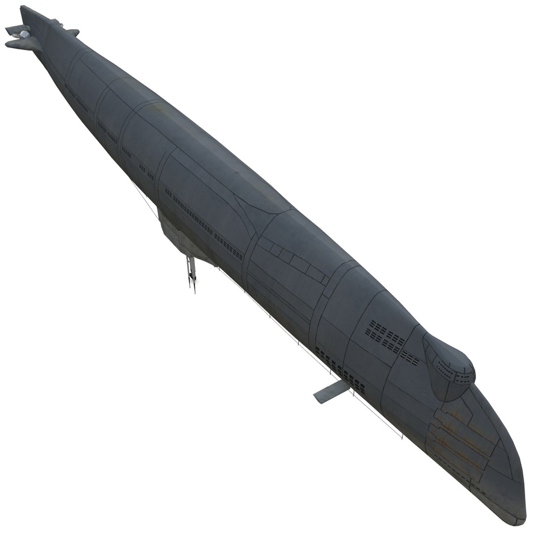 german submarine wilhelm bauer 3d obj