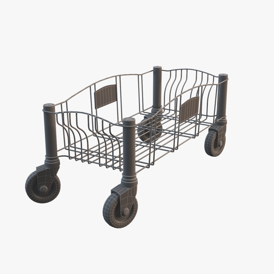 Steel Dolly Container 3d Model