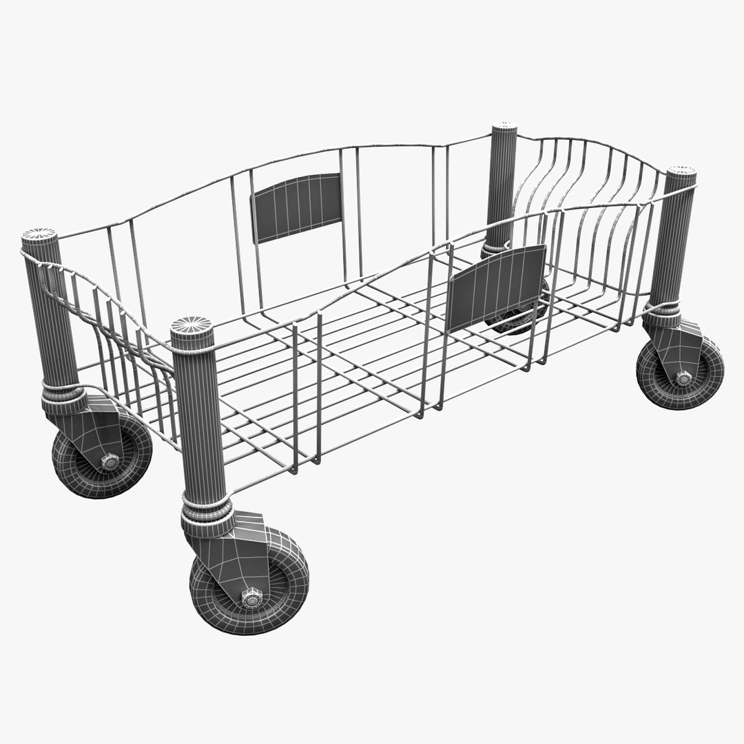 Steel Dolly Container 3d Model