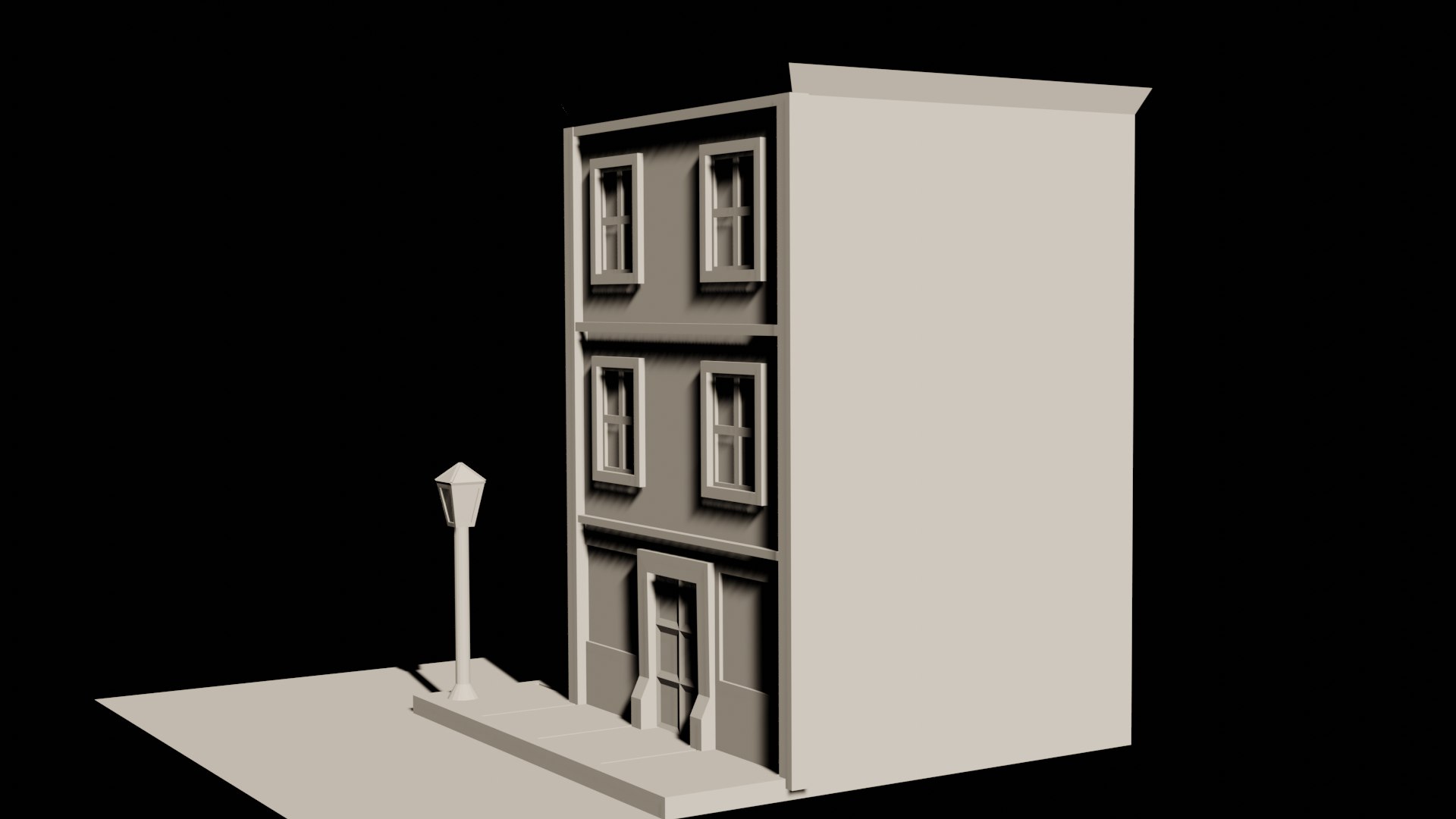 3D Simple Corner Building - TurboSquid 2286206