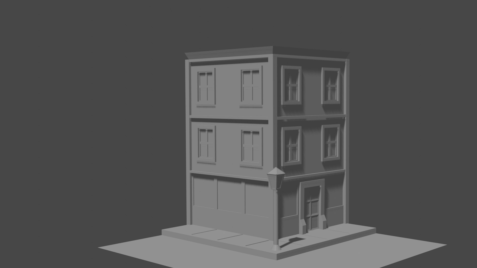 3D Simple Corner Building - TurboSquid 2286206