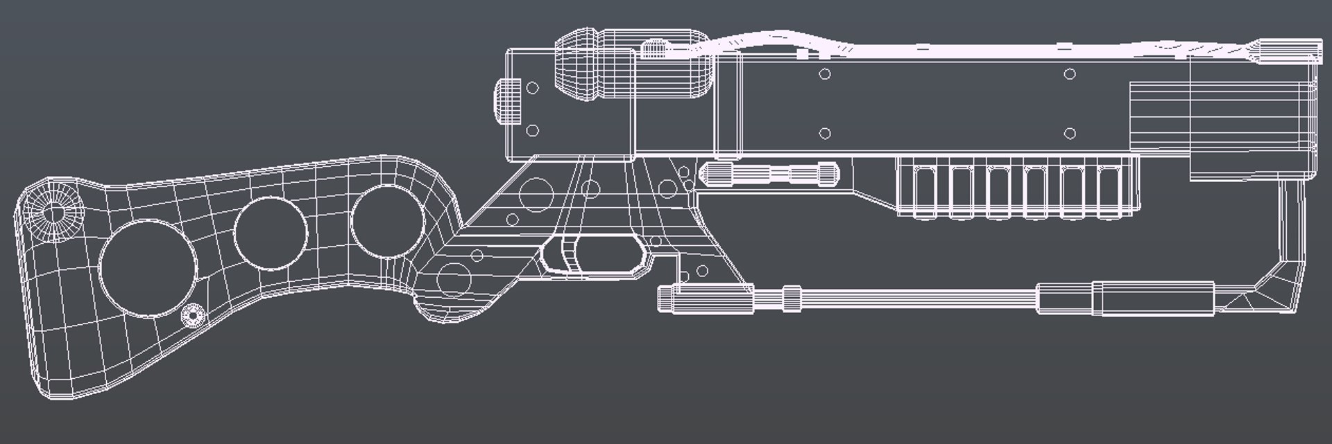 Low-poly Futuristic Weapon 3d Dxf