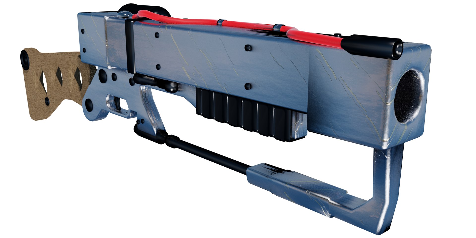 Low-poly Futuristic Weapon 3d Dxf