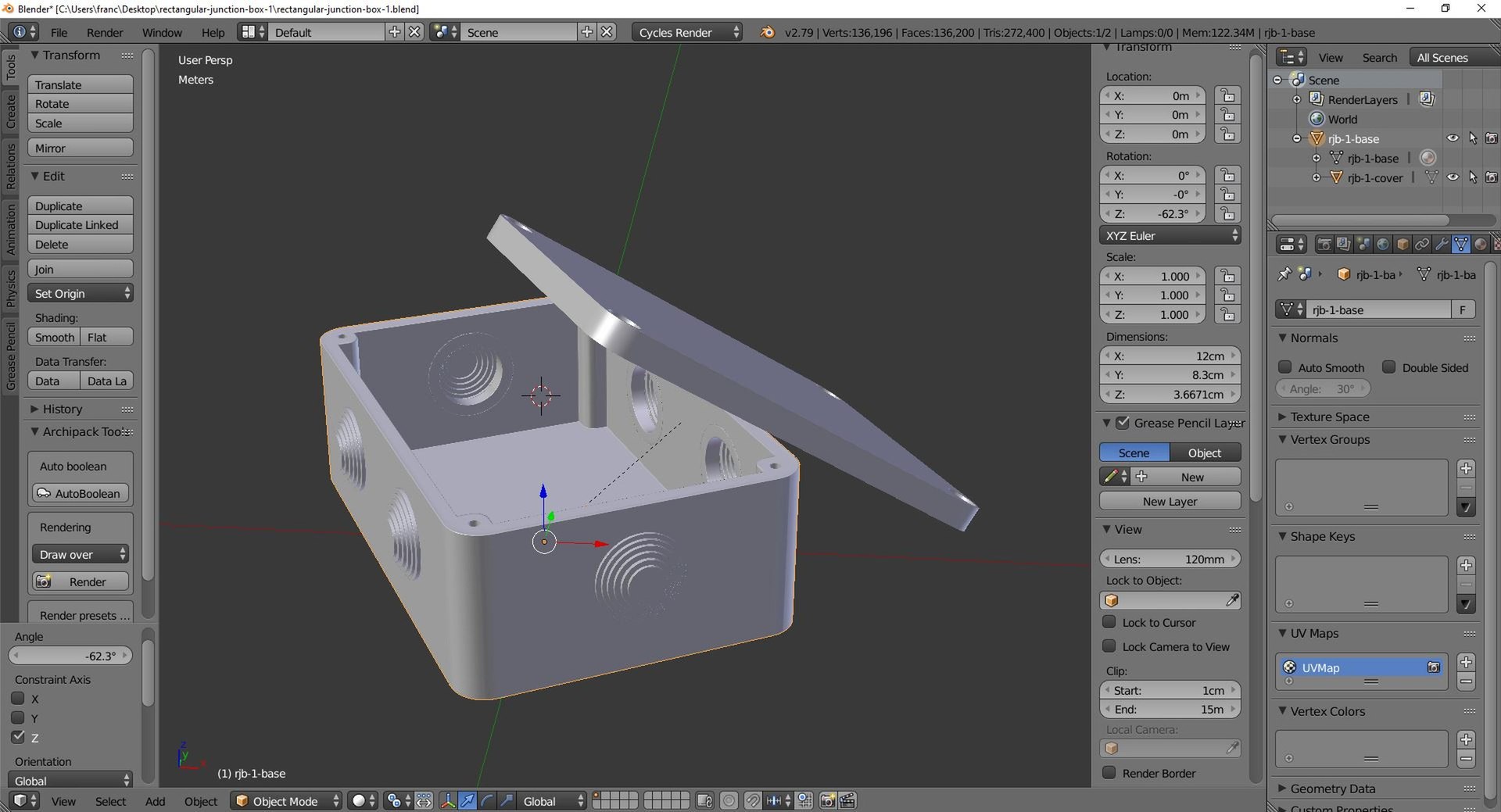 3D Rectangular Junction Box 1 Model - TurboSquid 1863327