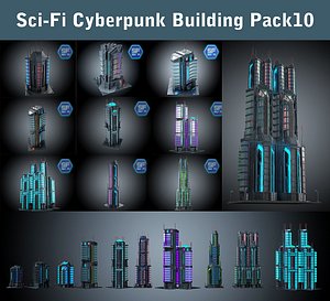 sci fi futuristic building 3d max