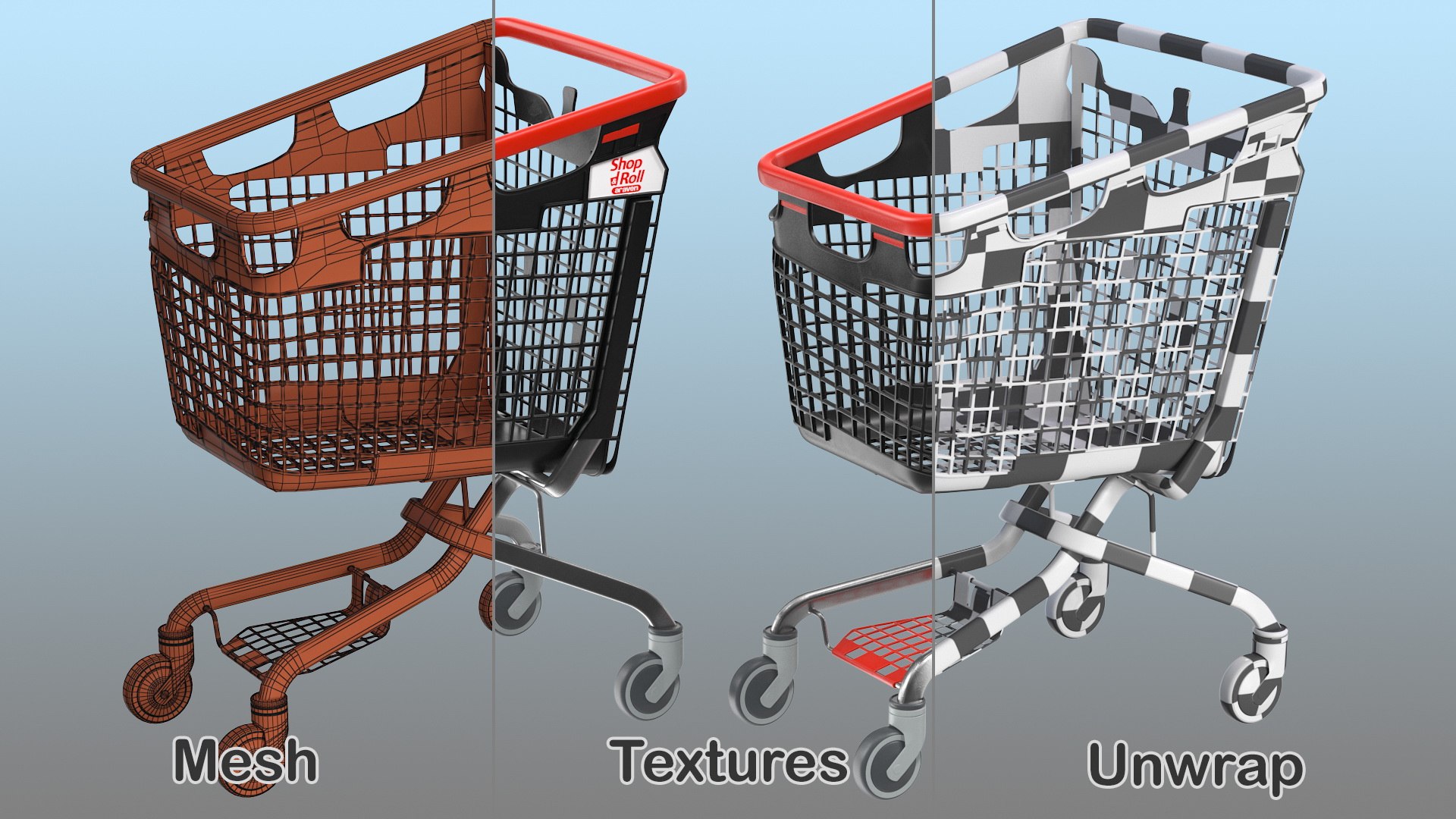 Araven plastic shopping trolley 3D model - TurboSquid 1603930