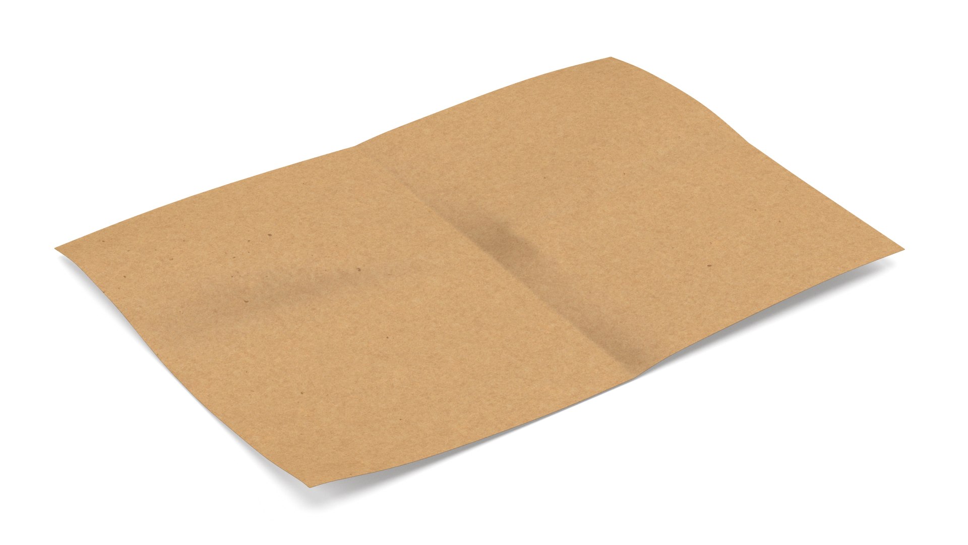 Kraft Paper Sheet Folded in Four 3D model - TurboSquid 1994212