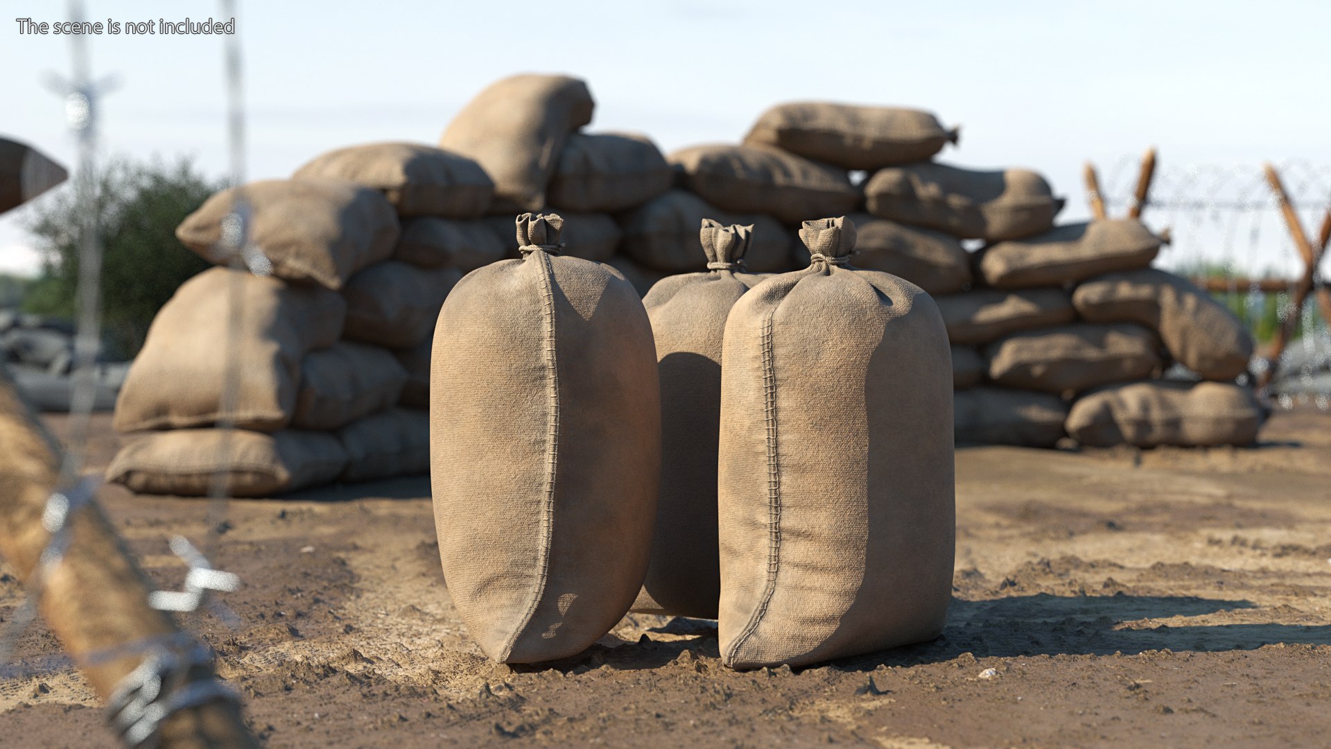 Standing Military Sandbags Dusty 3D Model - TurboSquid 1778358