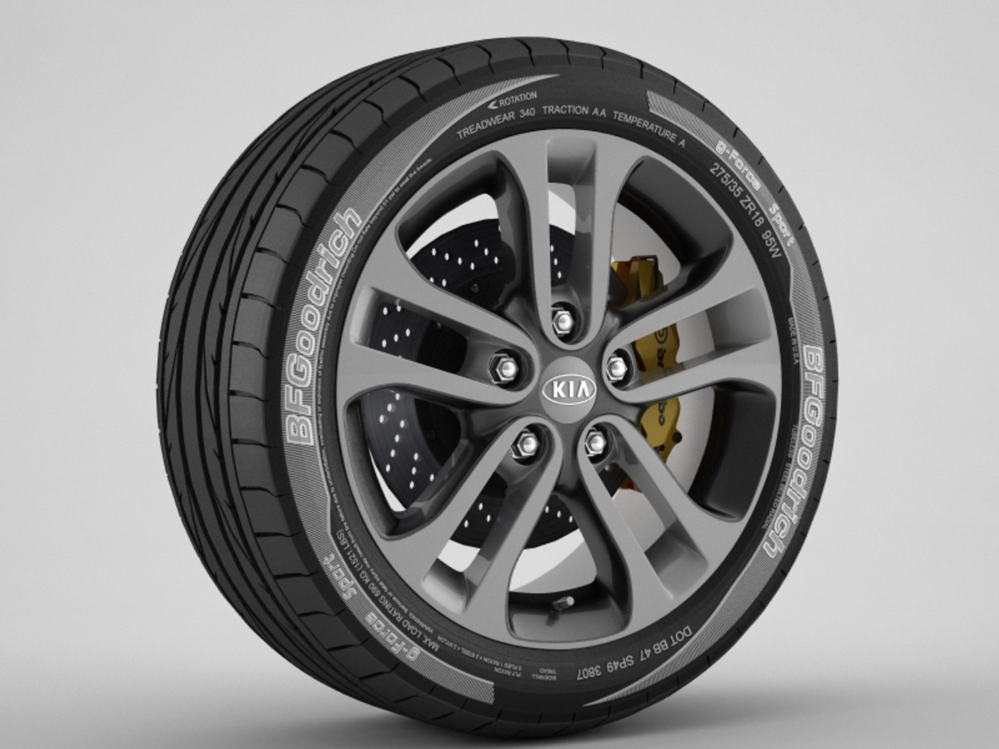 3d Model Kia Rim Tyre